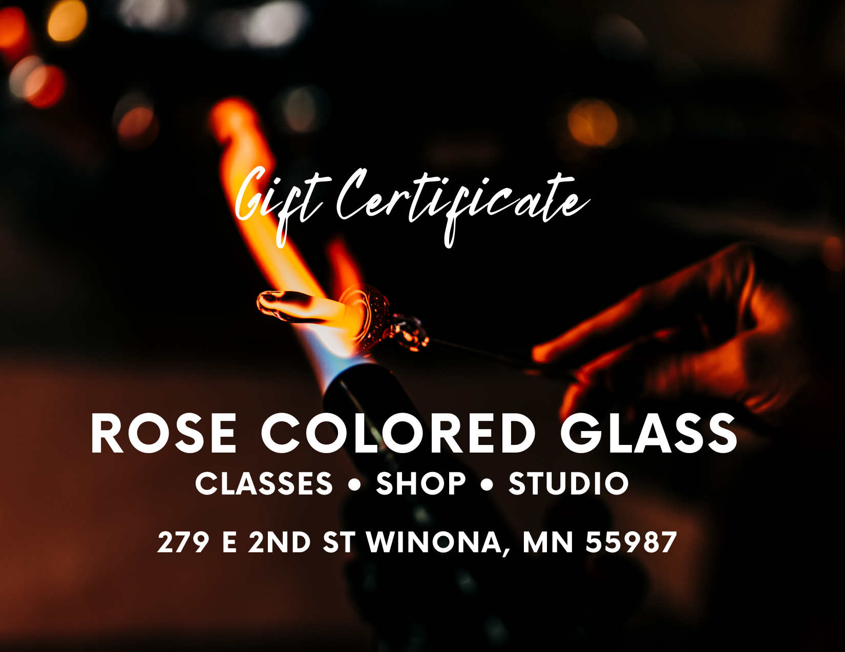Gift Certificate for any Intro Level Class – Rose Colored Glass Gift Certificate for any Intro Level Class – Rose Colored Glass